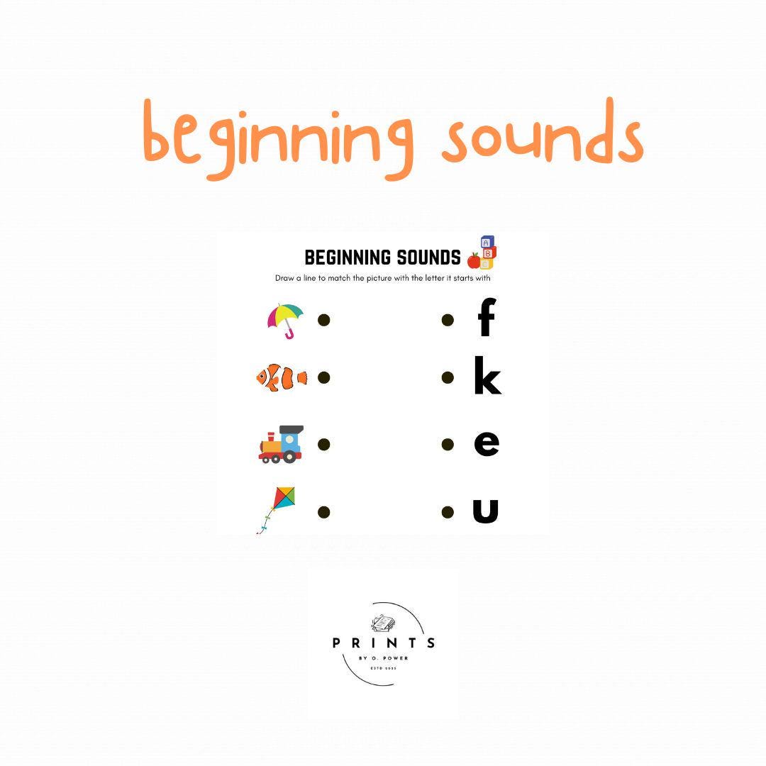 Toddler, Preschool, Alphabet, Beginning Sounds, Matching, Learning ...