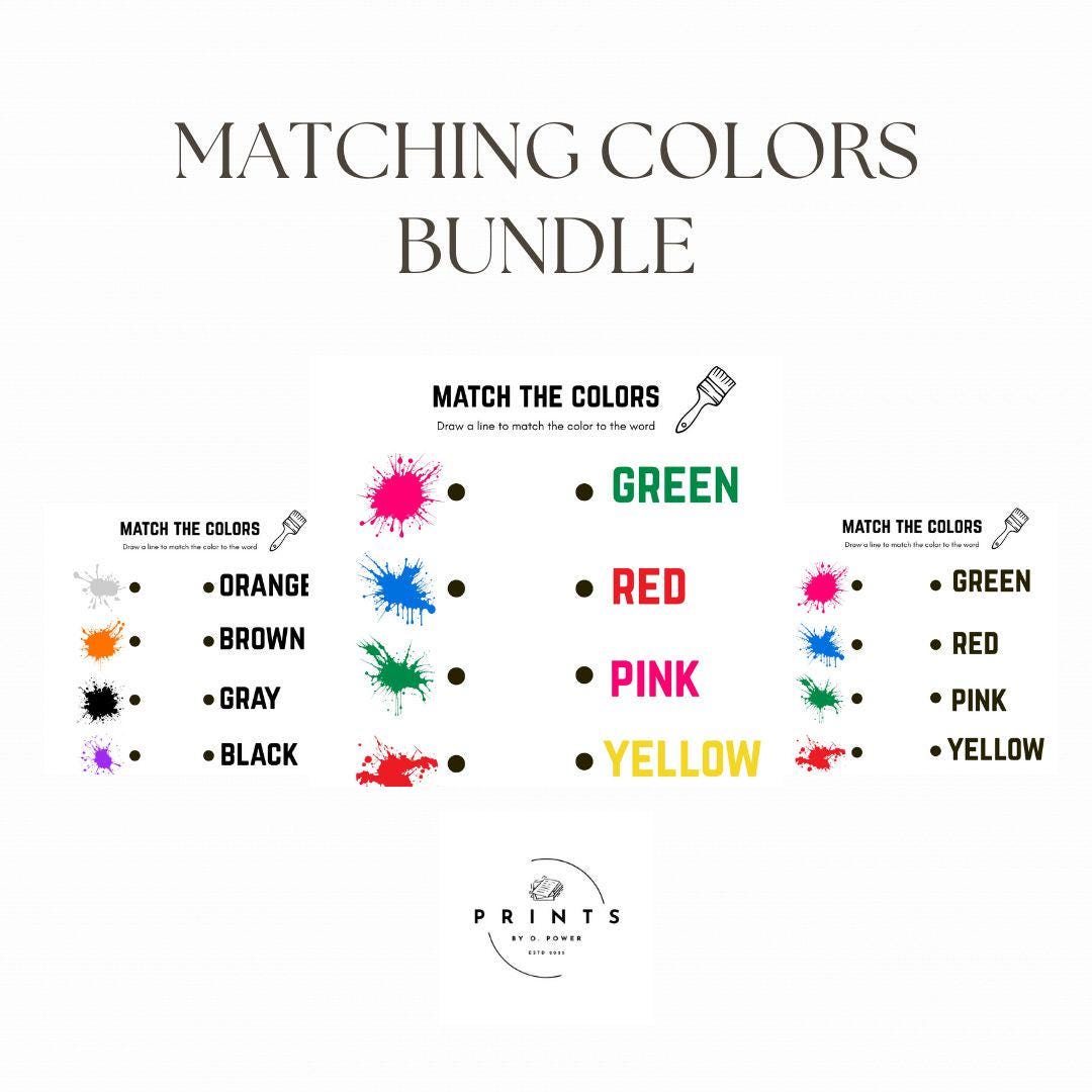 Toddler, Preschool, Colors, Matching, Learning Activity - Etsy