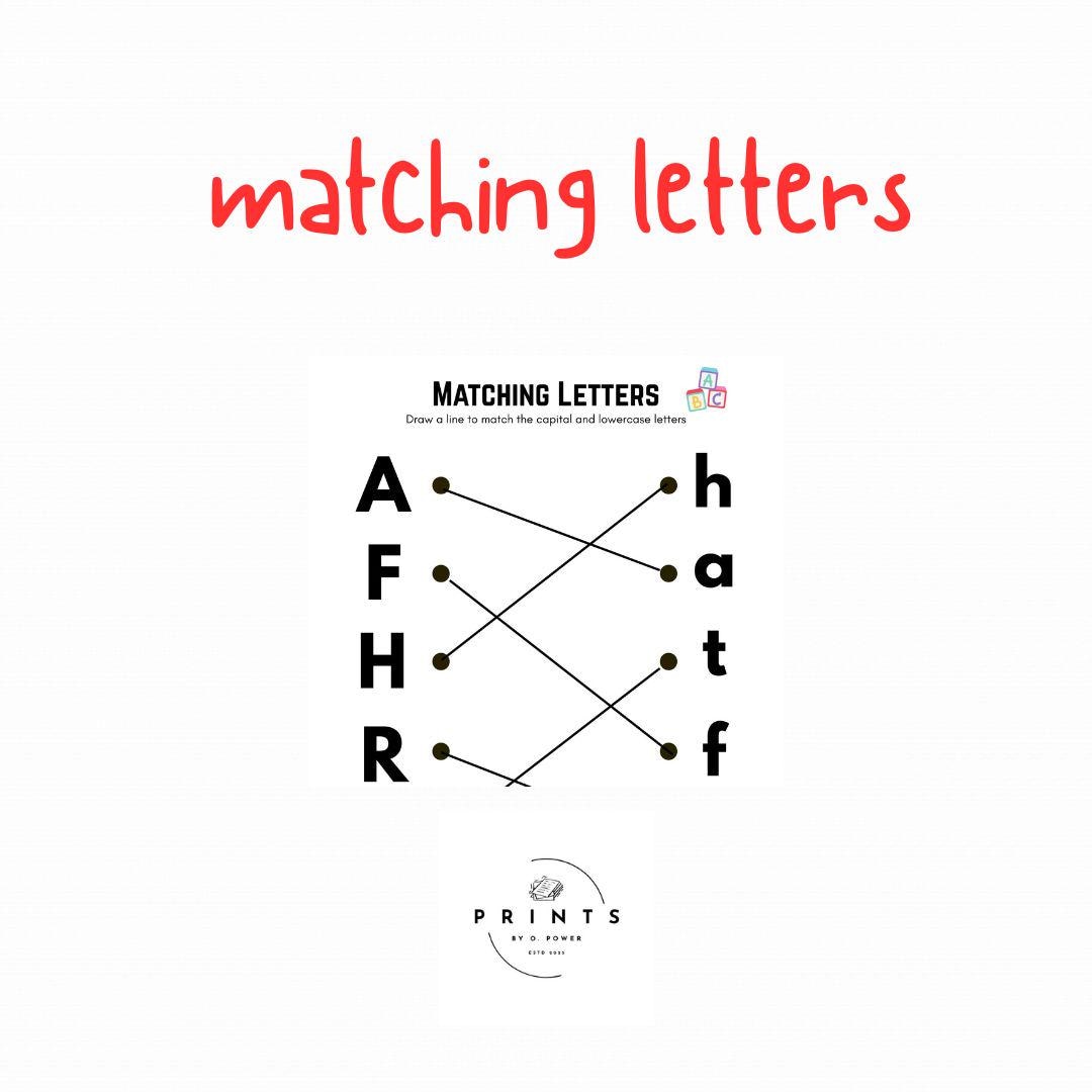Toddler, Preschool, Alphabet, Letters, Capital, Lowercase, Matching ...