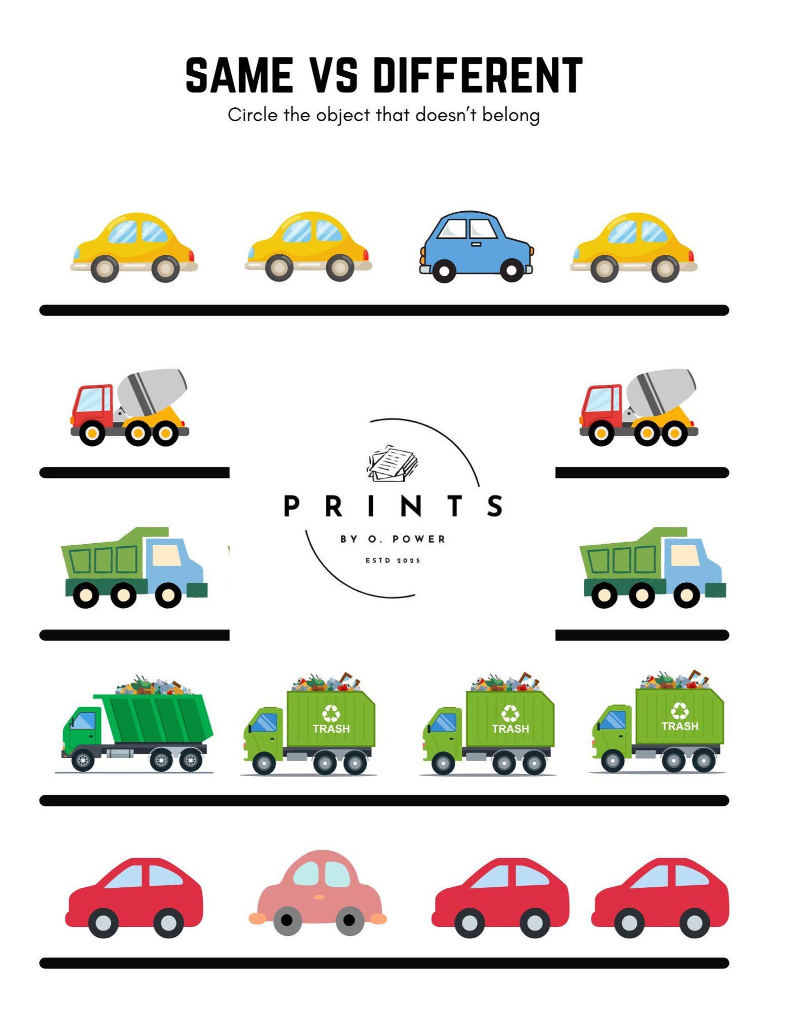 Learning Activity, Toddler, Preschool, Same, Different, Numbers ...