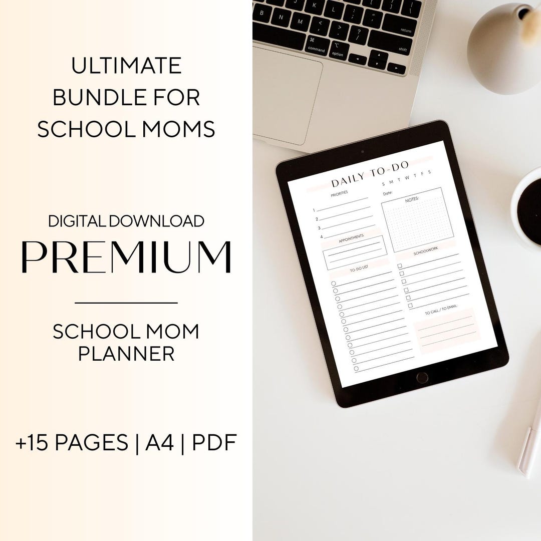 School Mom Planner Bundle: Printable PDF With Stickers (A4) - Etsy