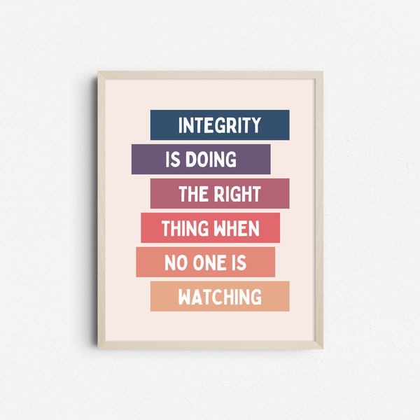 Integrity Poster - Etsy