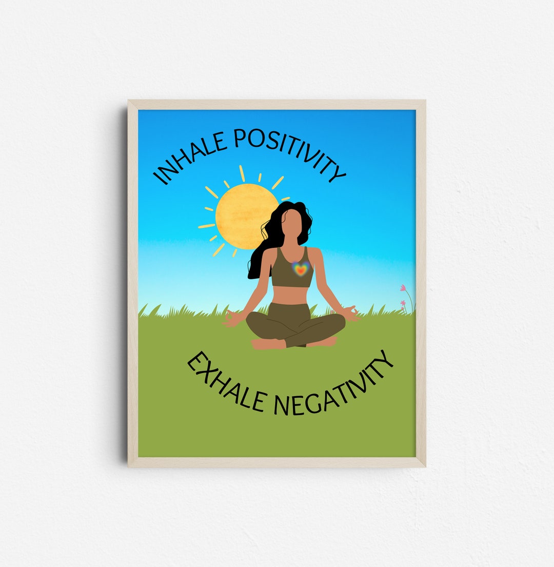 Yoga Print, Inhale Exhale Mindfulness Digital Download, Zen Meditation ...