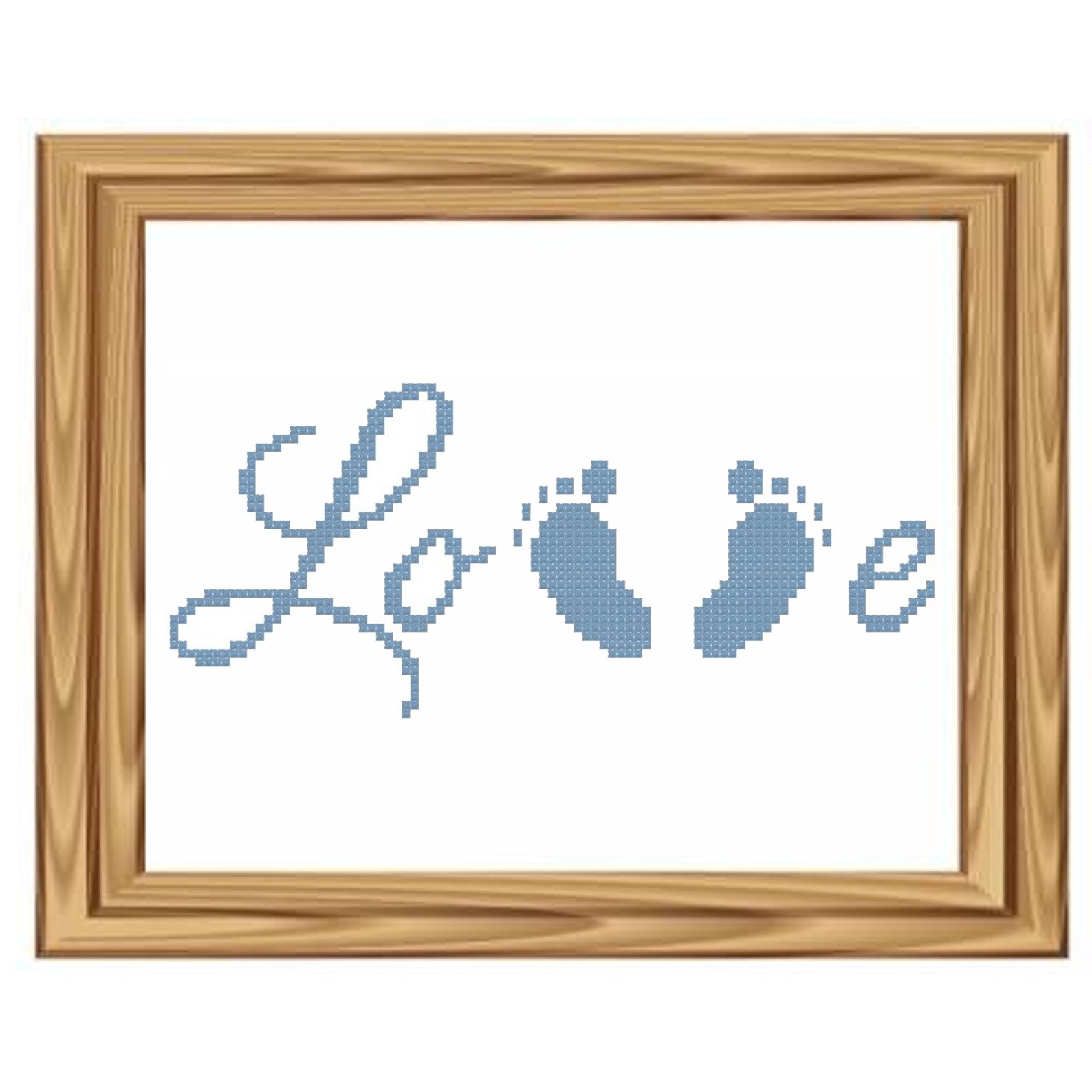 Baby Feet Cross Stitch Pattern LOVE PDF File Instant - Etsy
