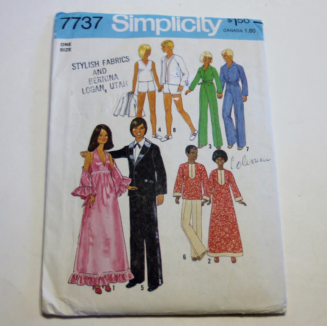 Simplicity 7737: Wardrobe for 11 1/2" Dolls Such as Barbie, Dusty and ...