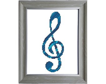 Treble Clef Cross Stitch - Etsy