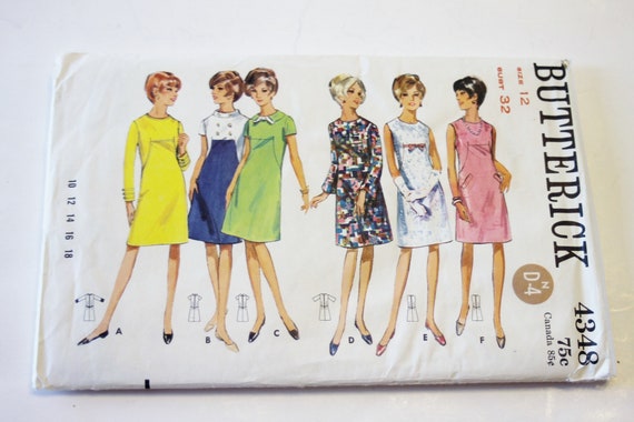 Butterick 4348: One Piece Dress Size 12 UNCUT | Etsy