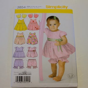 Baby Clothes Pattern Simplicity 3854: Babies' Dress or Jumper, Top ...