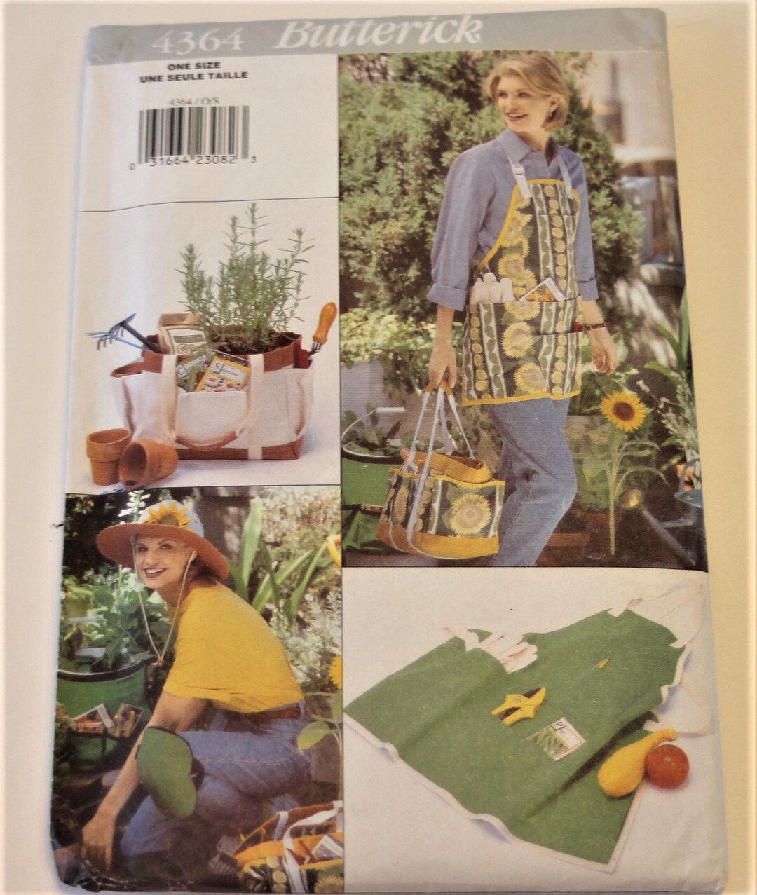 Butterick 4364: Garden Accessories Apron, Bag, Knee Pad, Bucket Cover ...