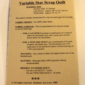 Variable Star Scrap Quilt by Love Quilt Patterns ( Only ONE ORIGINAL ...