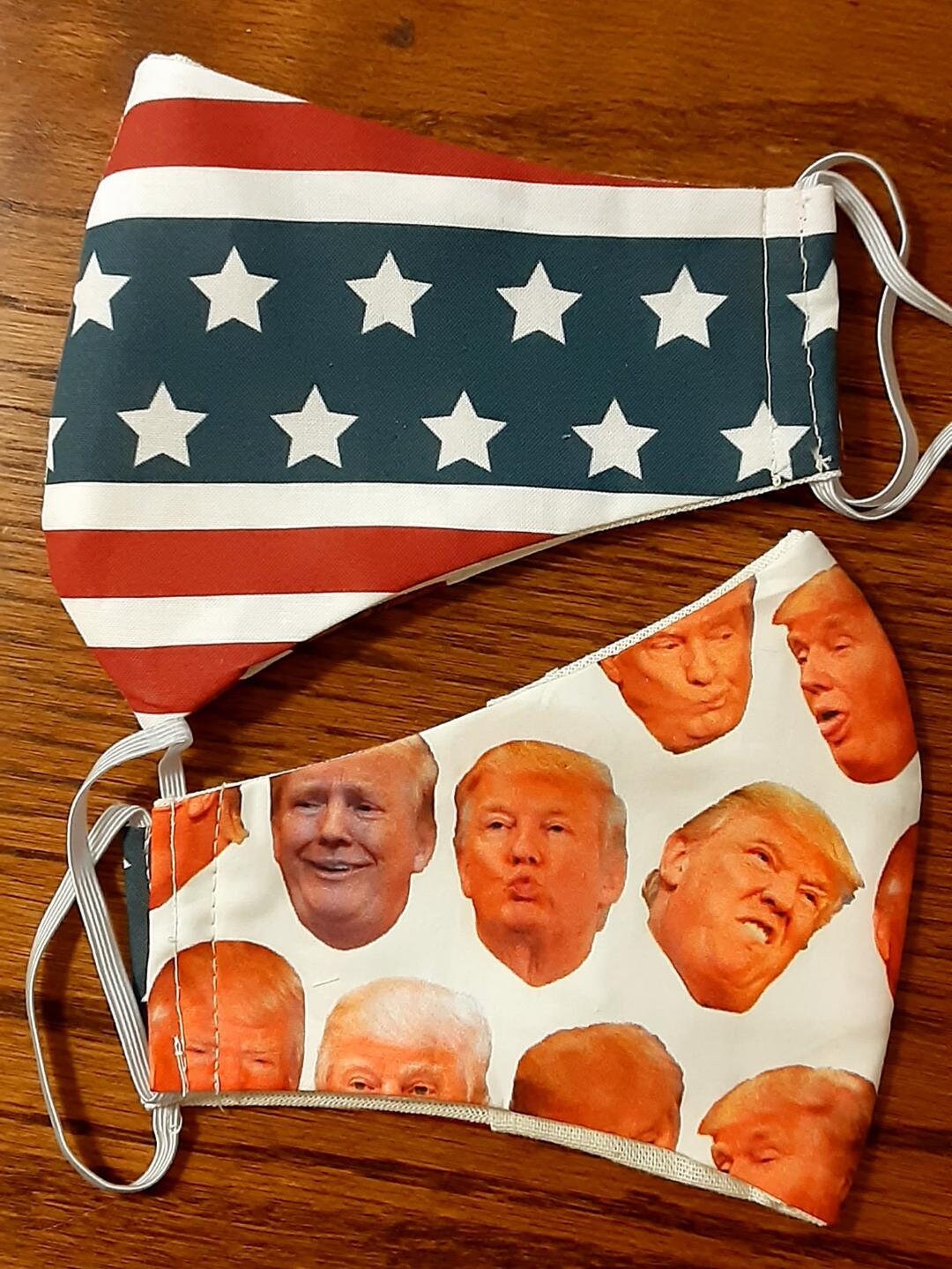 Trump Funny Faces Fabric Masks Political Fun Masksfabric - Etsy