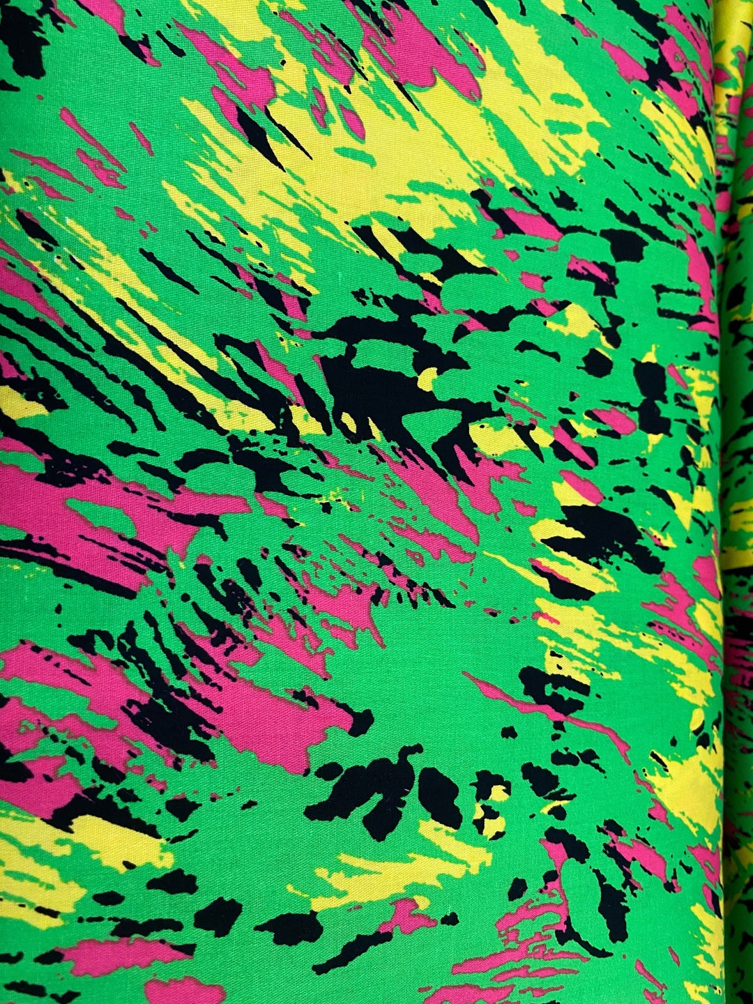 80s 90s NEON PRINT Fabric, Retro Fabric Cotton Retro Neon Pink Tiger ...