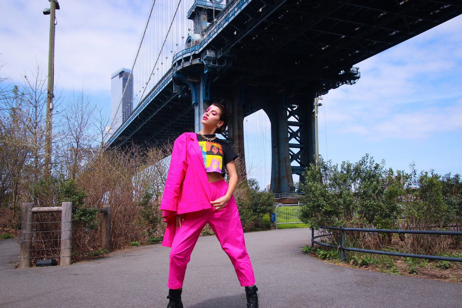 80s 90s Vintage HOT PINK OUTFIT set oversized blazer pant | Etsy