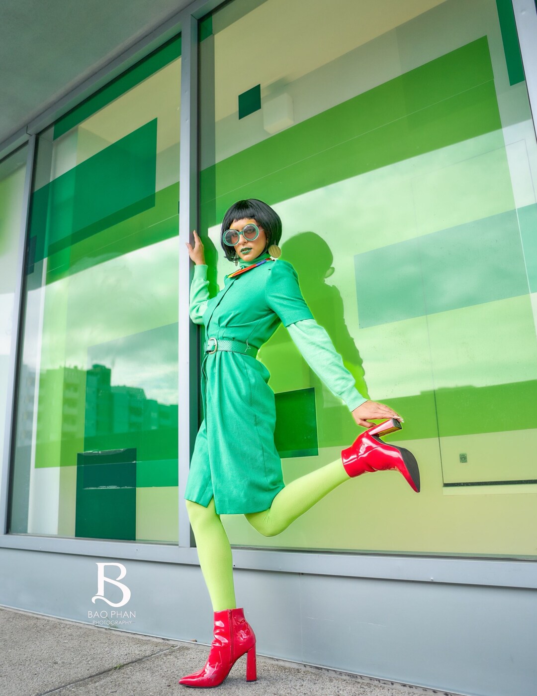 80s Vintage Work Dress, vintage career dress, spring green Leslie ...