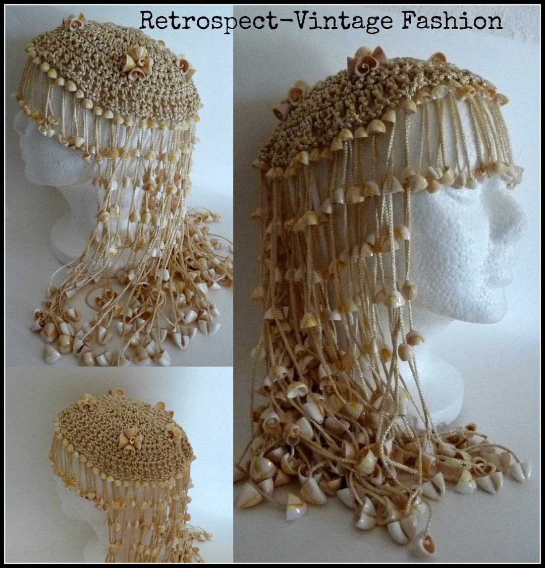 70's Original Vintage Cowrie Crown, CLEOPATRA Head Piece, Vintage ...