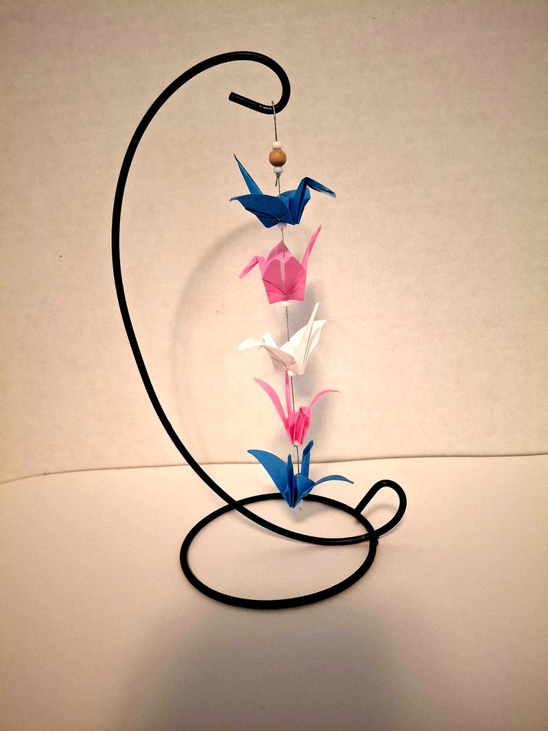 Pink and Blue Origami Cranes Hanging Decoration - Etsy
