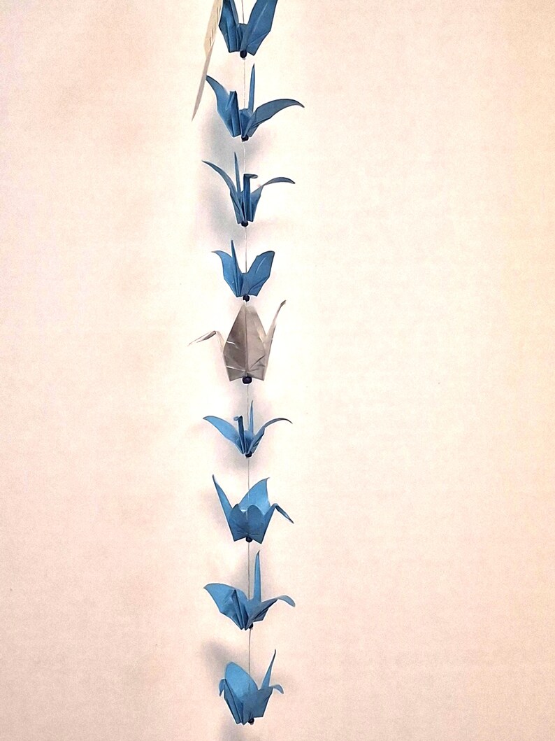 Blue Origami Crane Strand - Etsy