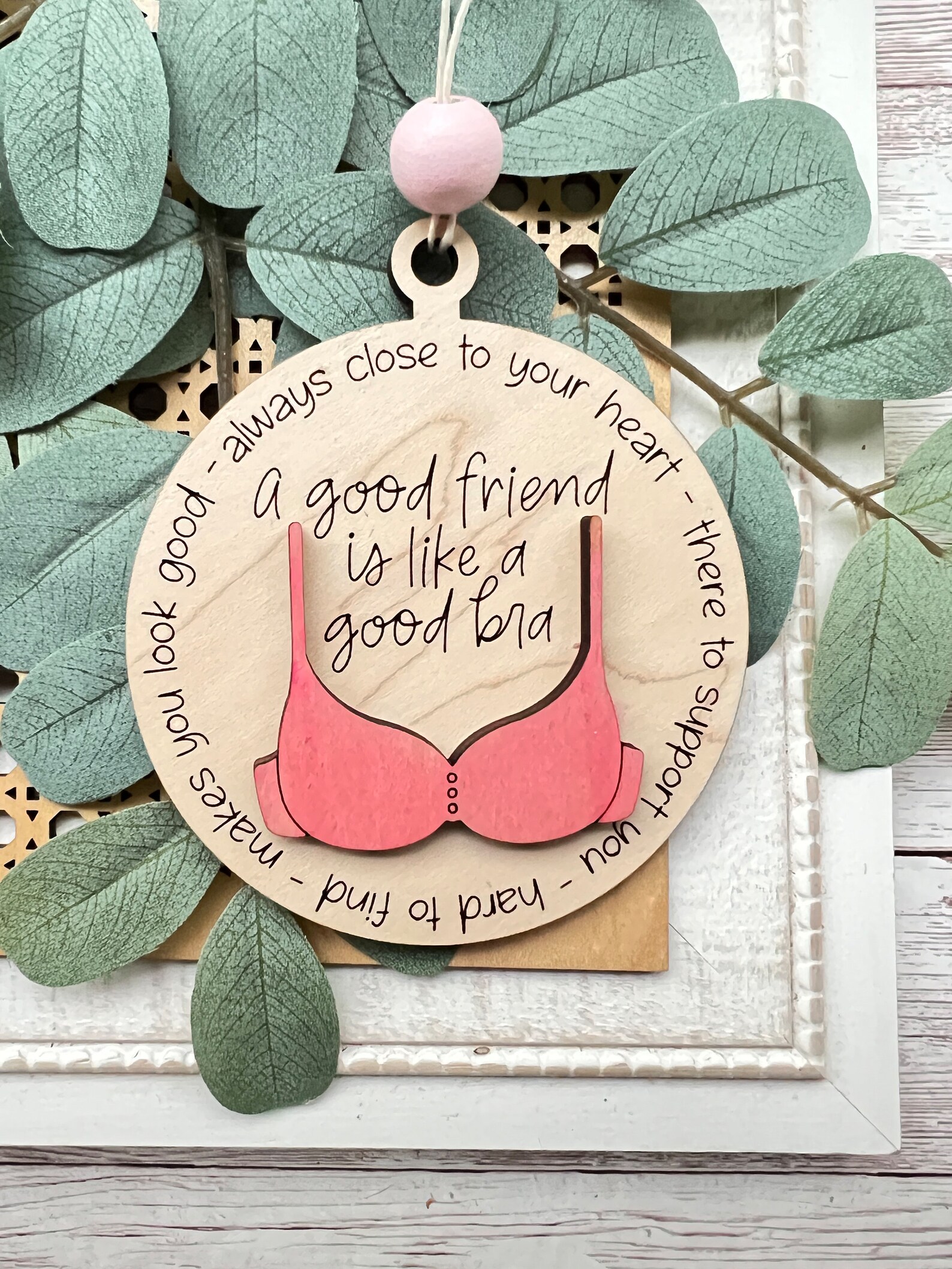 Best Friendship Hand Painted Bra Wood Ornament - Etsy