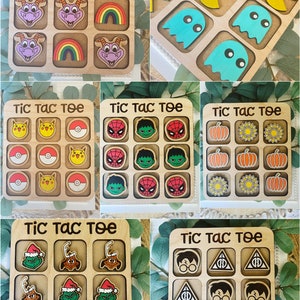 Mushroom Gnome Hand Painted Wood Tic Tac Toe Board - Etsy