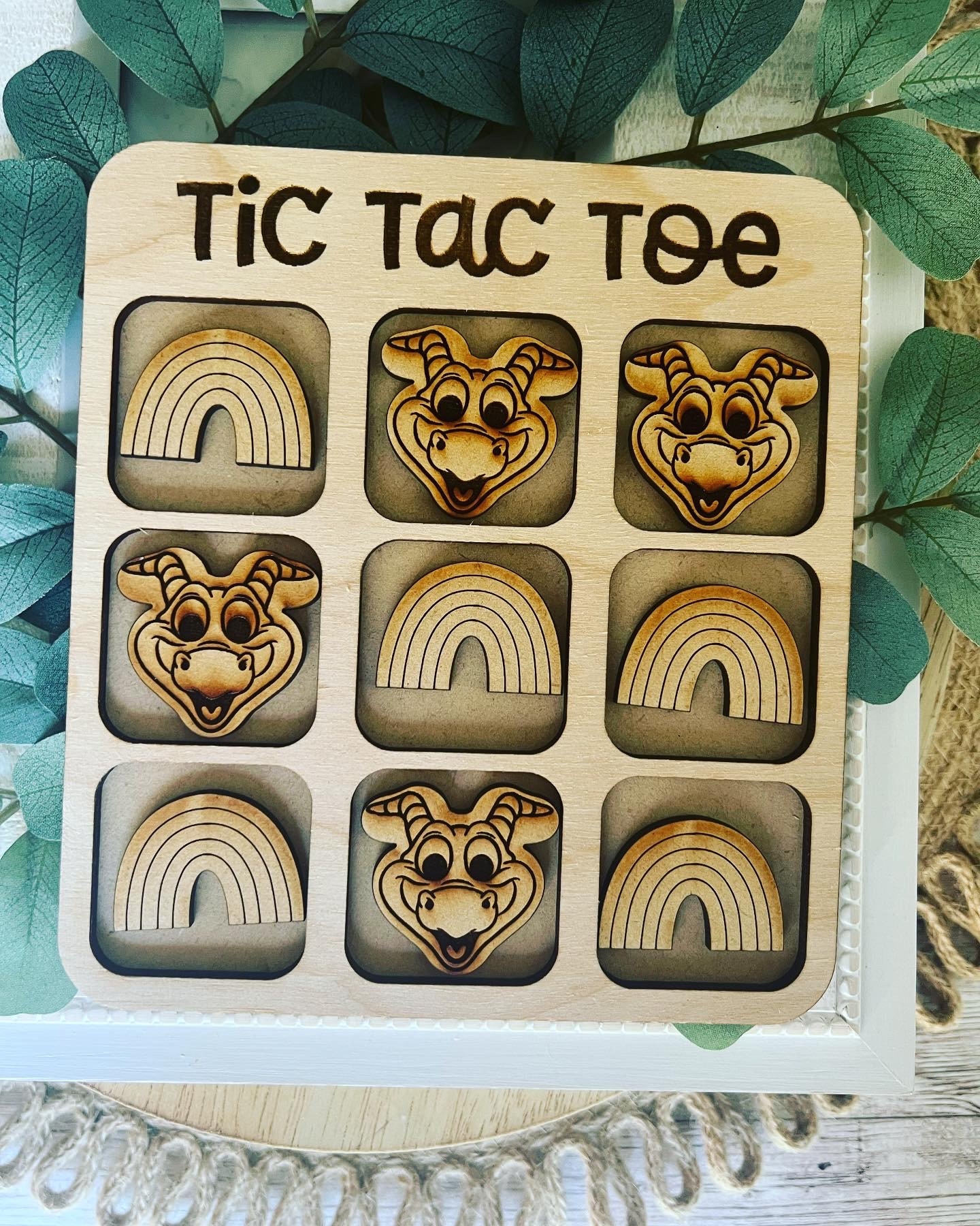 Santa Claus Rudolph the Red Nose Reindeer Tic Tac Toe Board - Etsy