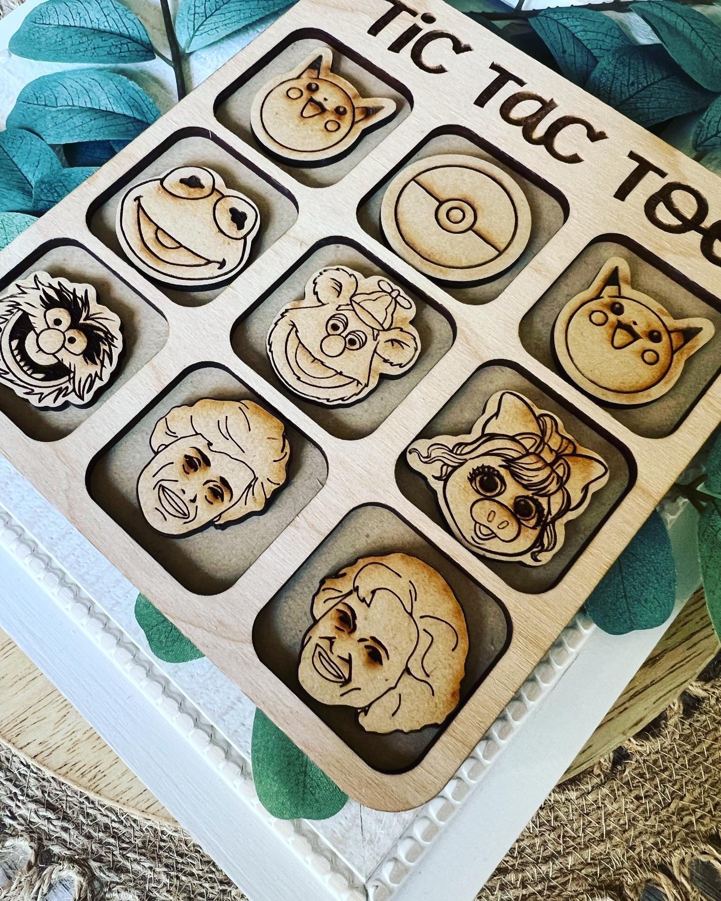 Santa Claus Rudolph the Red Nose Reindeer Tic Tac Toe Board - Etsy