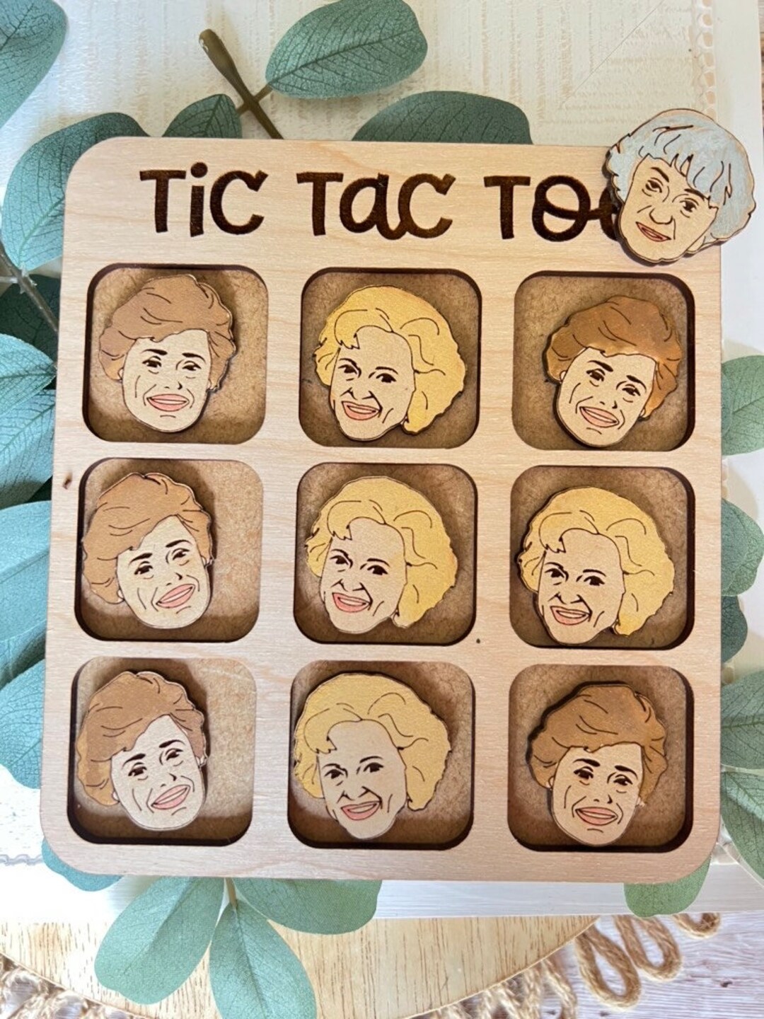 Golden Friendship Golden Girls Rose and Blanche Tic Tac Toe Board - Etsy