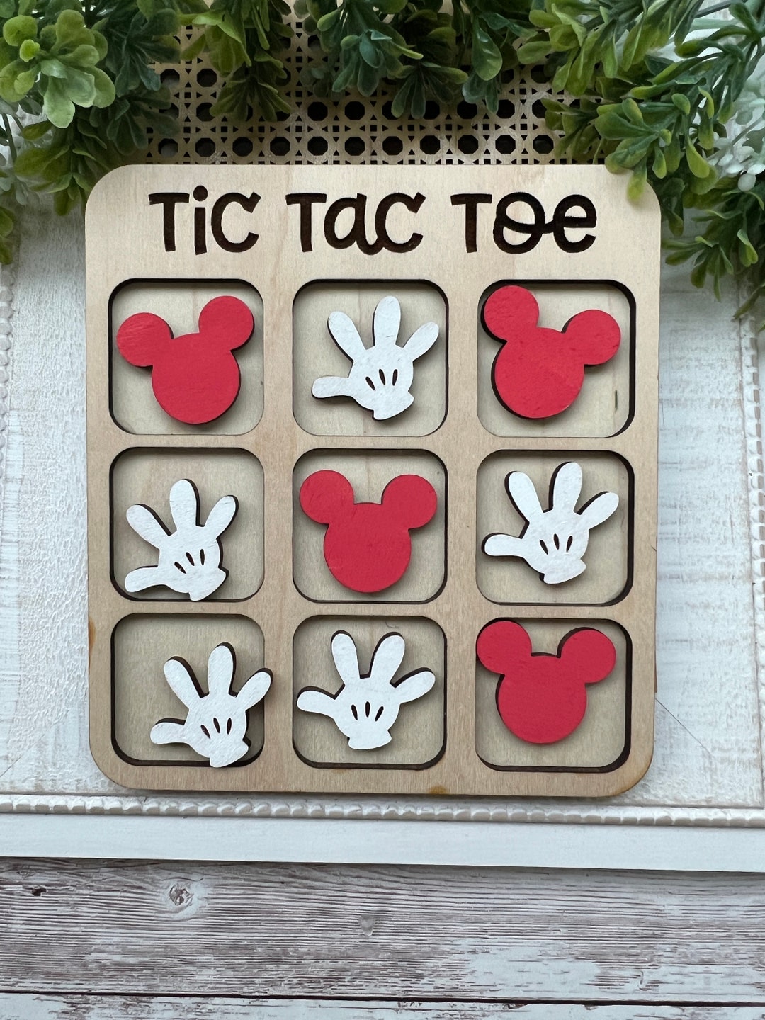 Magical Characters Hand Painted Tic Tac Toe Board Mouse Hands - Etsy