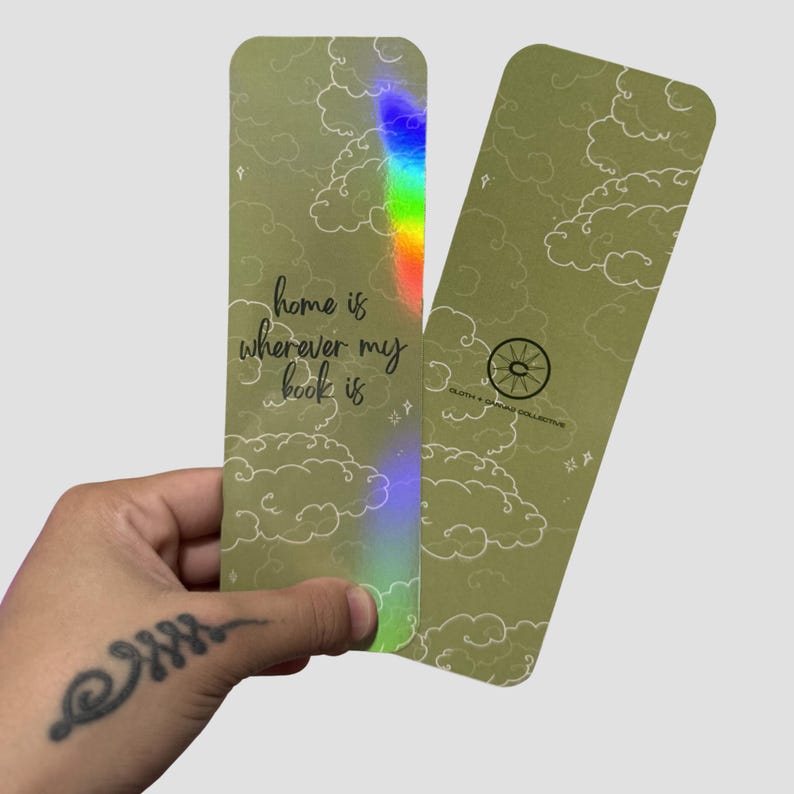 Green Cloud Bookmark: "home is Wherever My Book Is" Reading Accessory ...