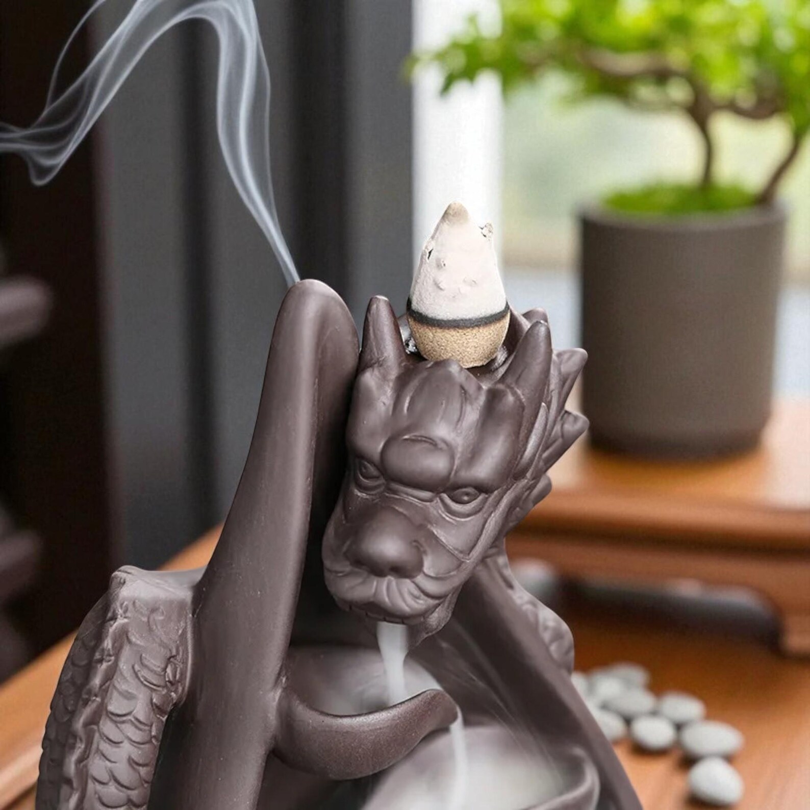 Relief Dragon Incense Burner | Waterfall Backflow Incense Holder ...