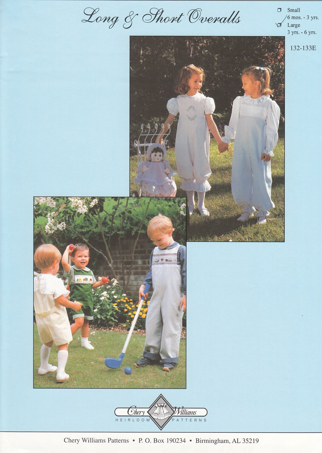 Chery Williams Pattern, long & Short Overalls Size Large 3 6 Yrs - Etsy