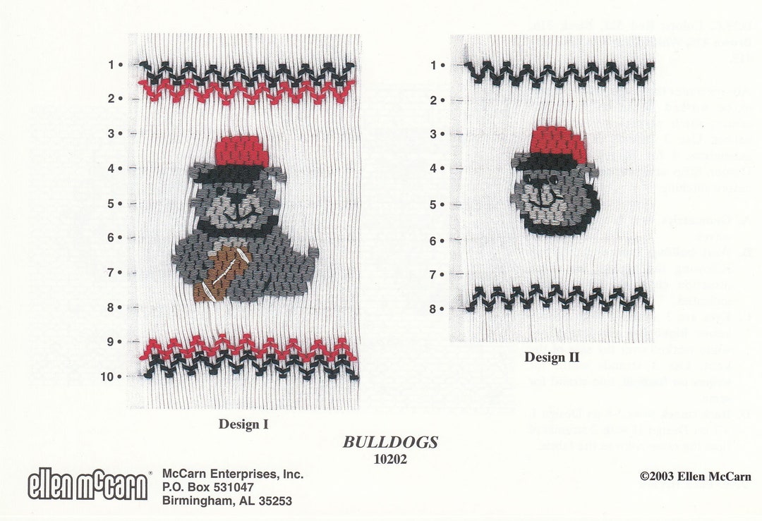 Ellen Mccarn Smocking Platebulldogs - Etsy