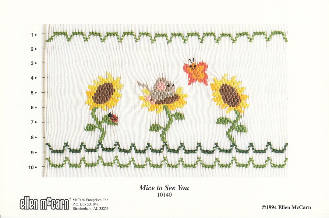 Ellen Mccarn Smocking Plate, "mice to See You" - Etsy