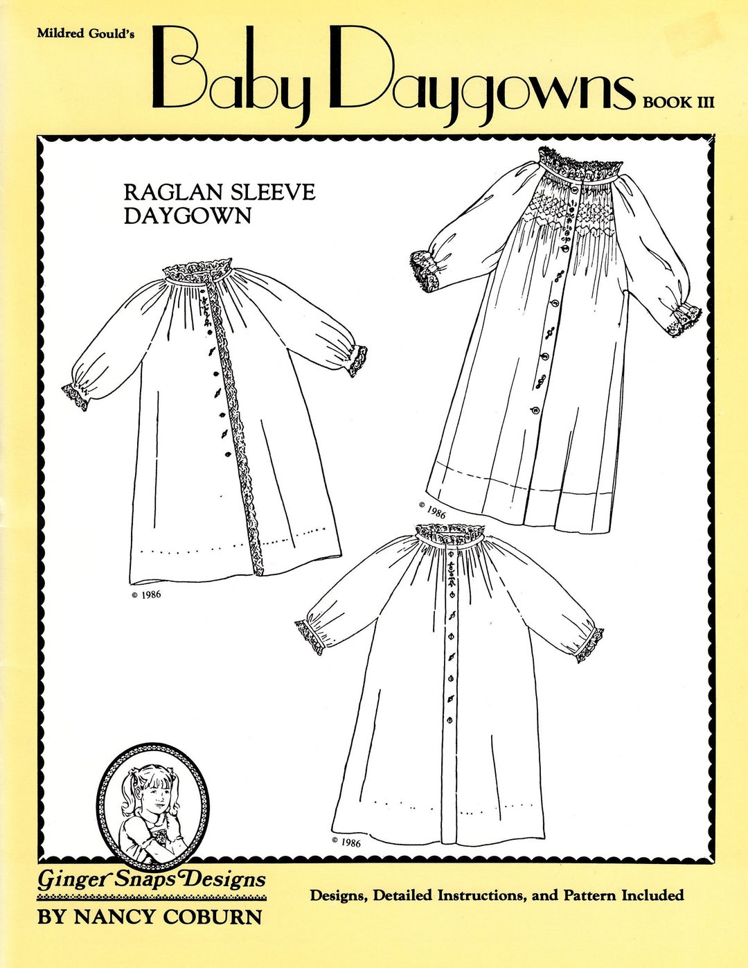 Ginger Snaps baby Daygowns Book III, Raglan Sleeve Daygown - Etsy