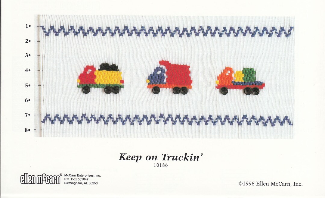 Ellen Mccarn Smocking Plate, keep on Truckin' - Etsy