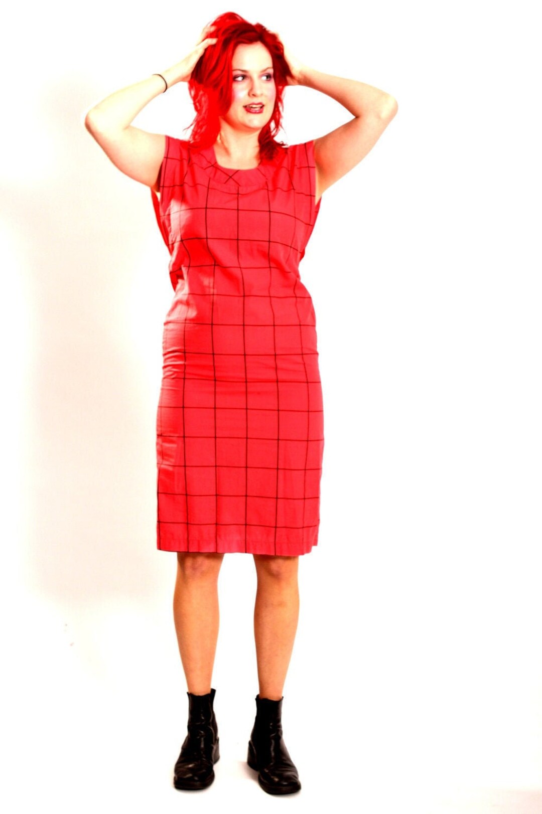 Vintage 1980s Red Geometric Italian Dress Vintage Clothing by Vintage ...