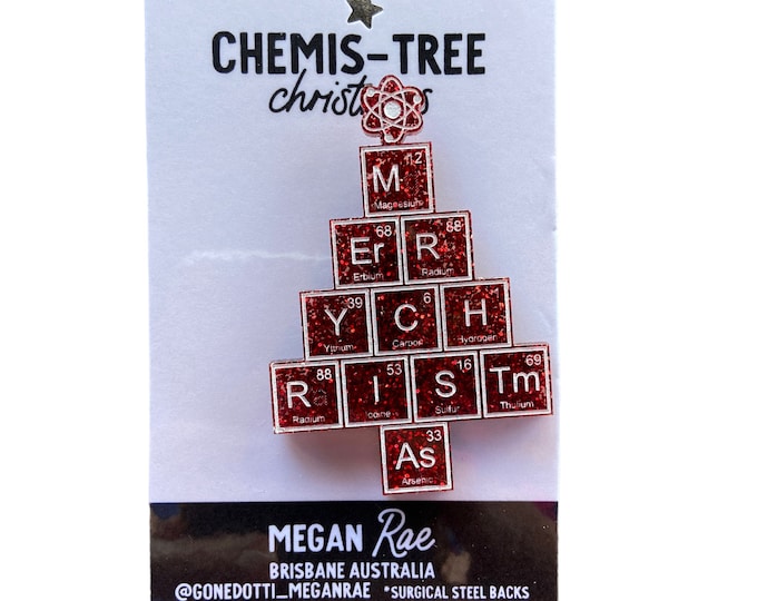 CHEMIS-TREE Brooch Periodic Table Merry Christmas Element Brooch With ...