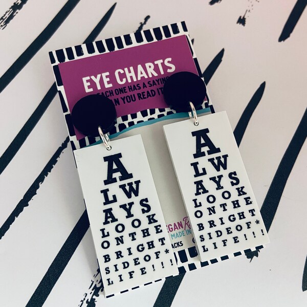 Eye Chart on Black - Etsy