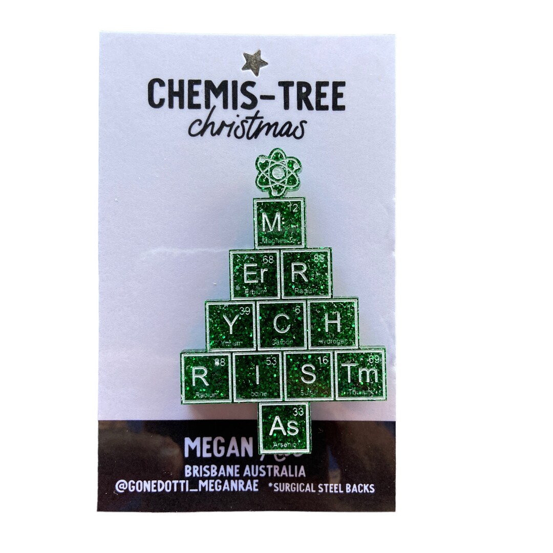 CHEMIS-TREE Brooch Periodic Table Merry Christmas Element - Etsy