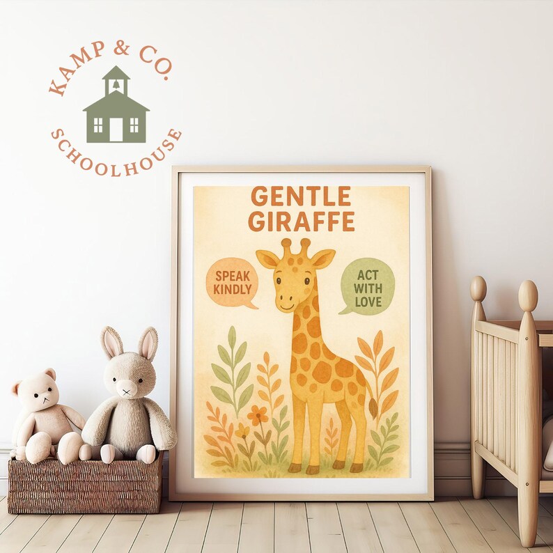 Gentle Giraffe Character Trait Poster – Printable Wall Art for Kids ...