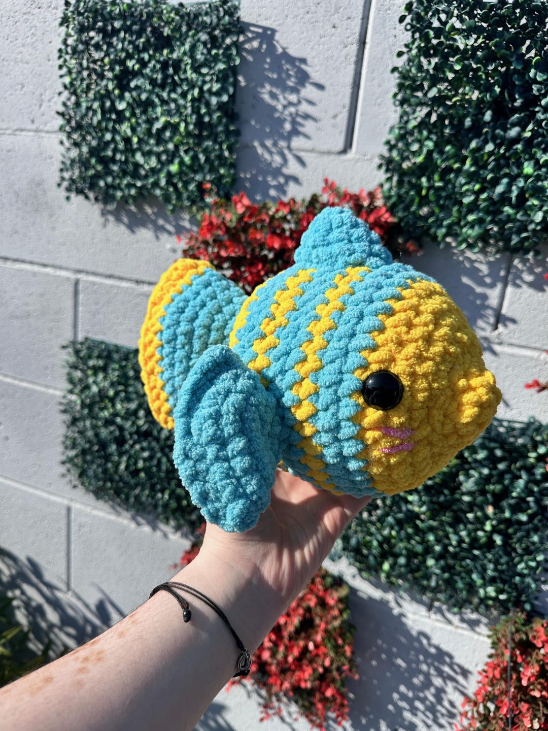 Chubby Wonky Angelfish Plush | Handmade Stuffed Fish | Soft Amigurumi ...