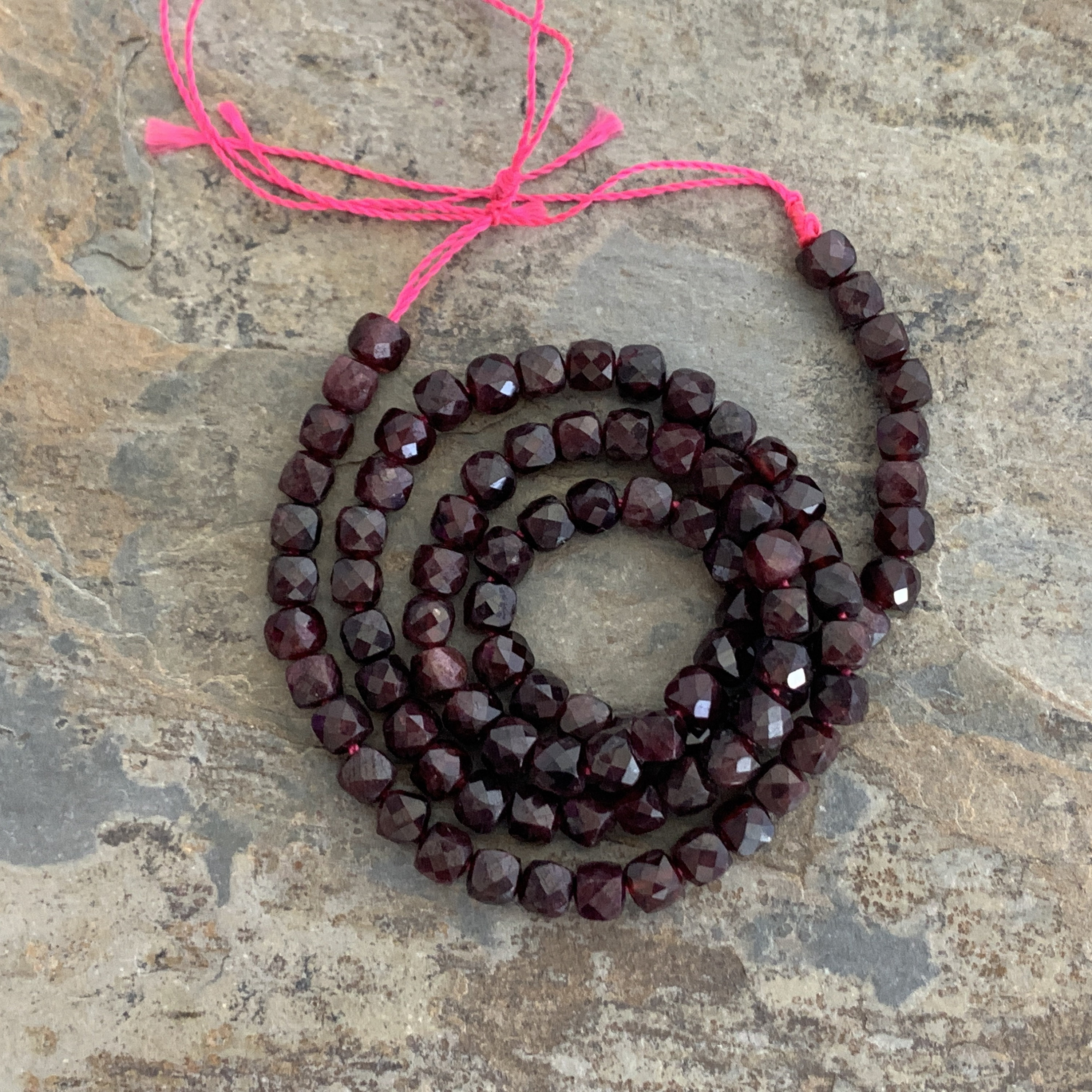 Garnet Cube Beads, 4mm, 15.5 Inch Strand - Etsy