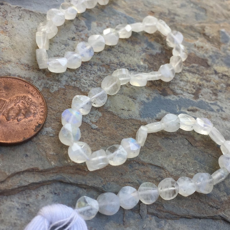 Rainbow Moonstone Coin Beads Faceted 5 X 3mm 13 Inch Strand - Etsy