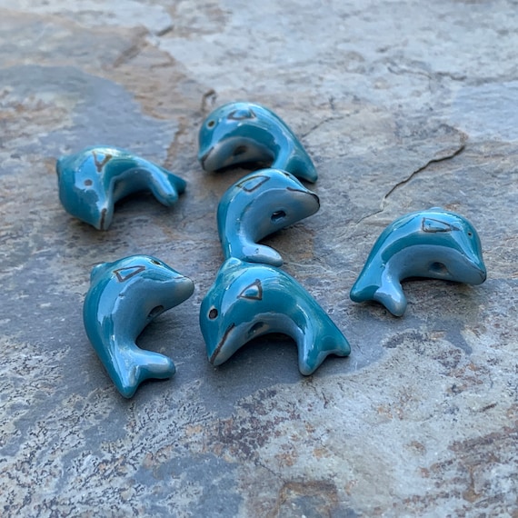 Blue Dolphin Beads 20 X 15 X 10mm 6 Beads per Package - Etsy