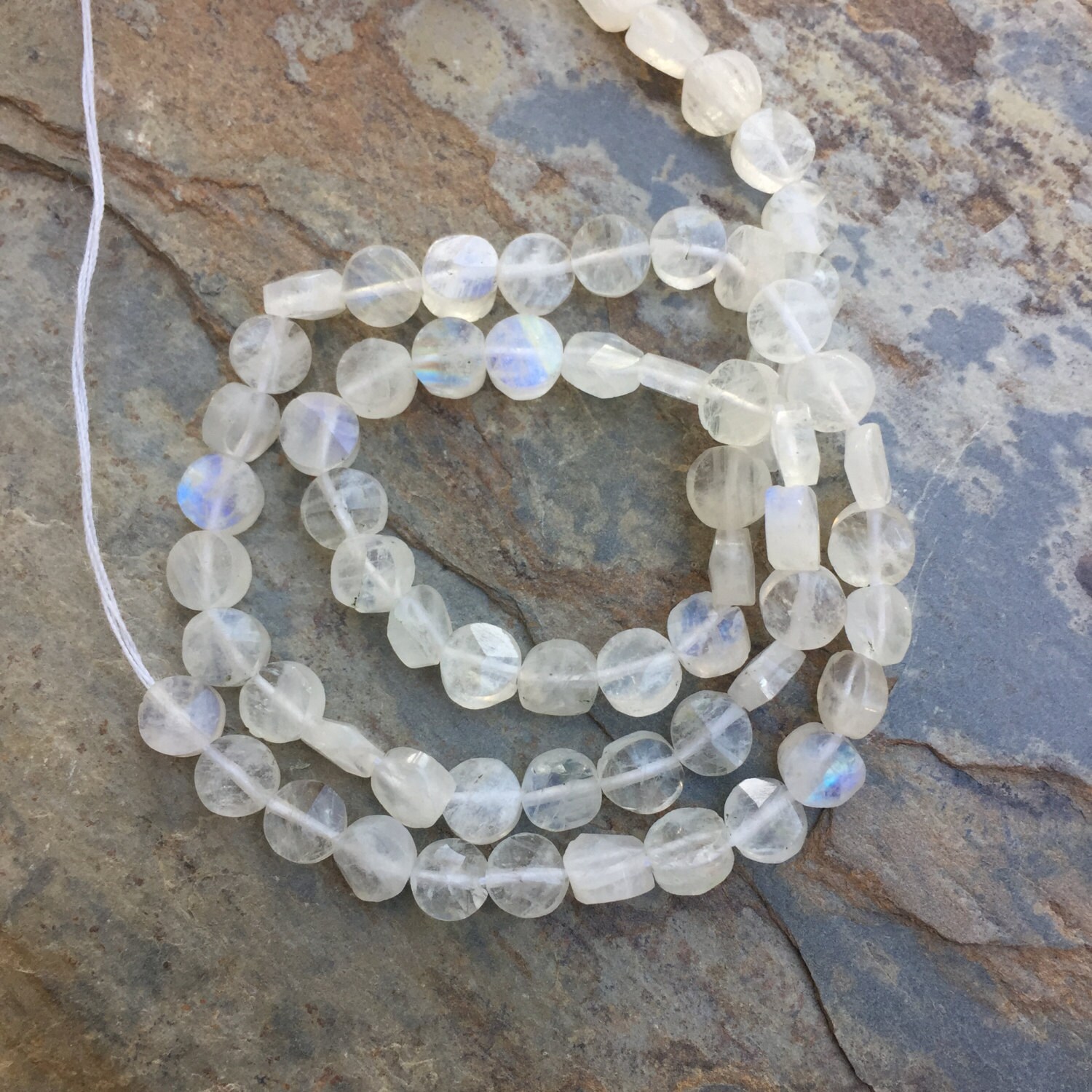 Rainbow Moonstone Coin Beads Faceted 5 X 3mm 13 Inch Strand - Etsy