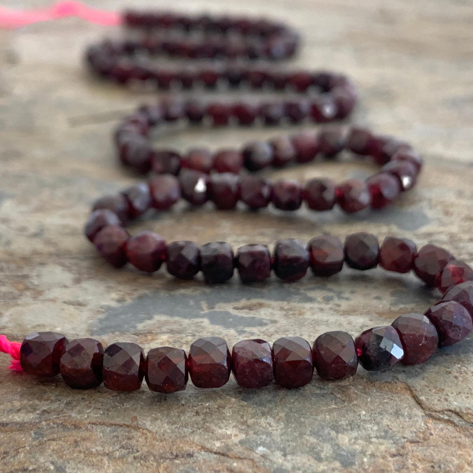 Garnet Cube Beads 4mm 15.5 Inch Strand - Etsy