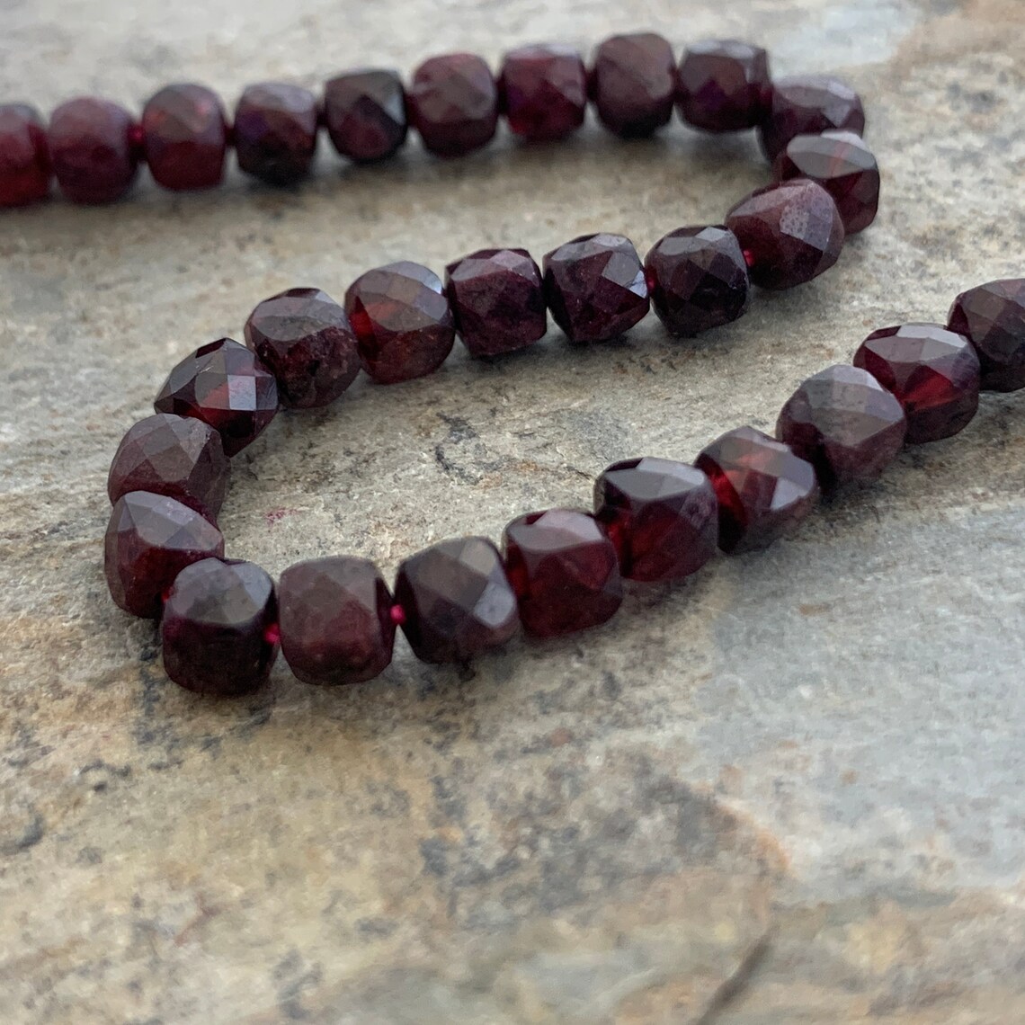 Garnet Cube Beads, 4mm, 15.5 Inch Strand - Etsy
