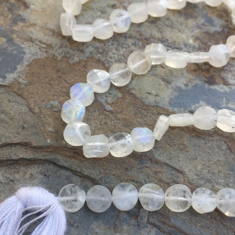 Rainbow Moonstone Coin Beads Faceted 5 X 3mm 13 Inch Strand - Etsy
