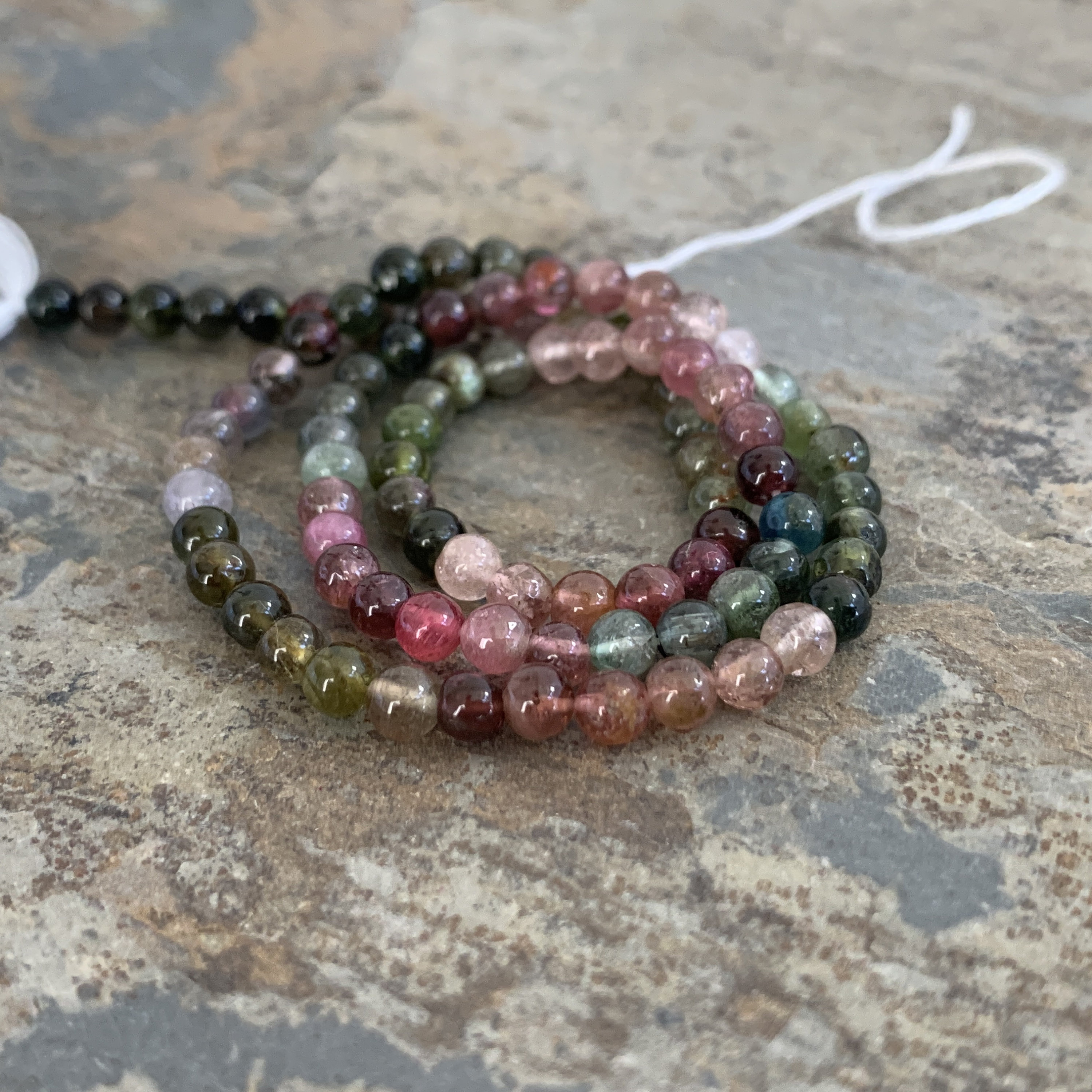 Round Watermelon Tourmaline Beads 3.5 to 4mm 13 inch strand. | Etsy