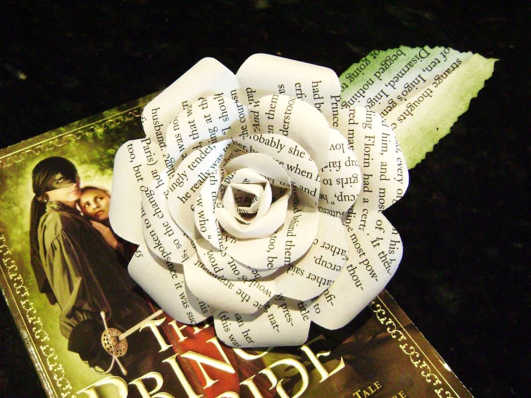 Paper Rose Princess Bride Recycled Book Page Flower for Weddings ...