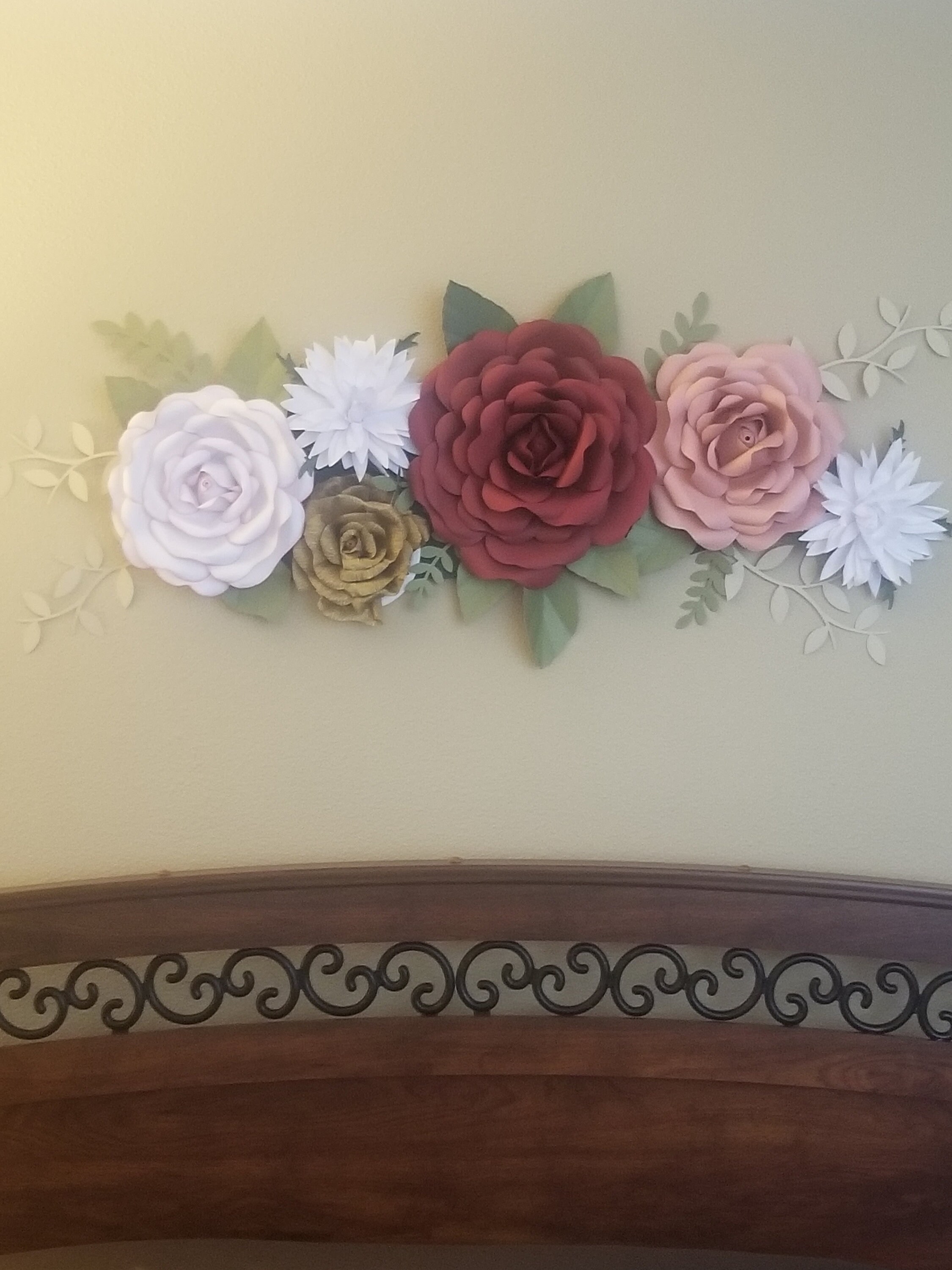 Paper Flower Wall Decor Hanging Garland Nursery Wedding Backdrop - Etsy